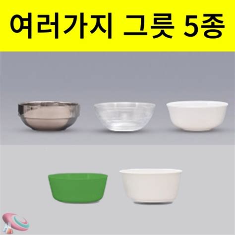 여러가지 종류의 그릇 5종 그릇세트 과학1번지 구정과학사