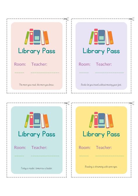Free Library Pass Elementary Librarian