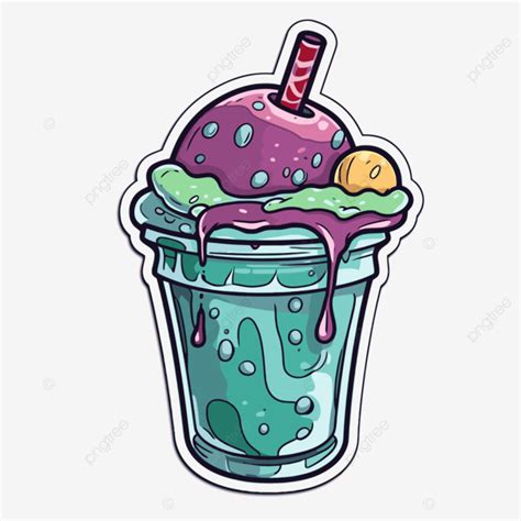 Ice Cream Slurpee Sticker On White Background Vector Slurpee Sticker