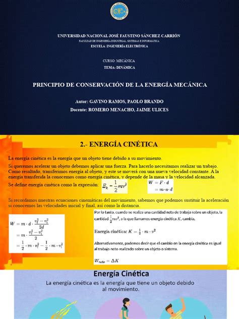 Principio De La Conservación De La Energía Mecánica Pdf Fricción Fuerza