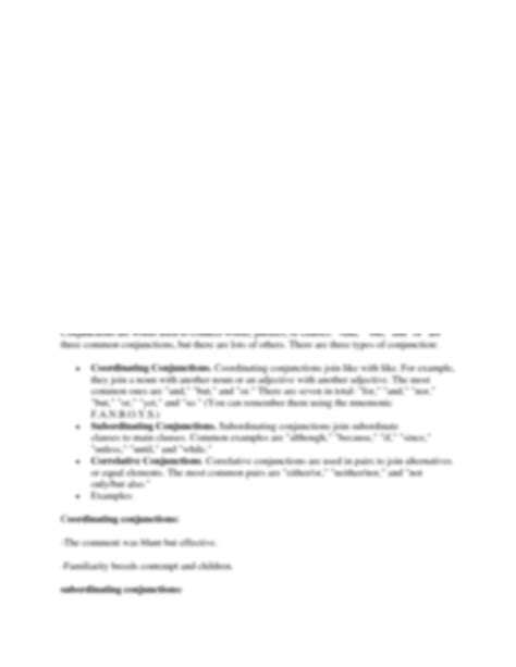 Solution Parallelism Parts Of Speech And Punctuation Conjunctions