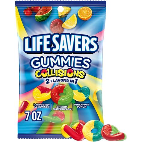 Life Savers Gummies Collisions 2 Flavours In 1 7oz 198g Poppin Candy