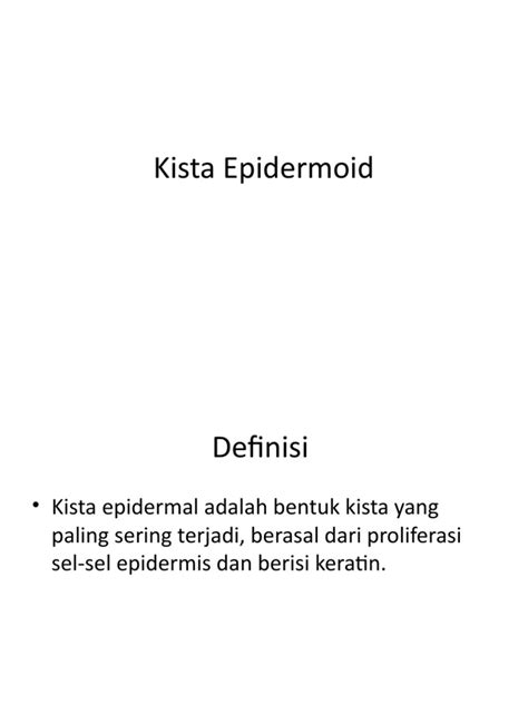 Panduan Kista Epidermoid Pdf Sains And Matematika