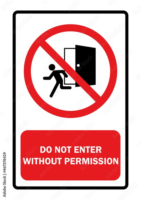 Do Not Enter Without Permission Vector Illustration Stock Vector Adobe Stock