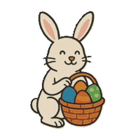 Bunny With Easter Eggs Cross Stitch Pattern Cross Stitch Patterns Pdf Instant Download