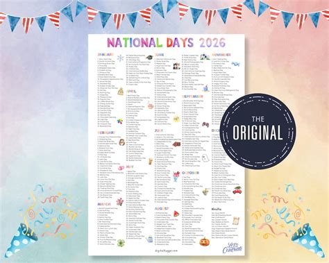 National Day Calendar 2026 Calendar Printable