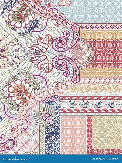 Digital Textile Saree Design And Colorfull Abckground With Digital