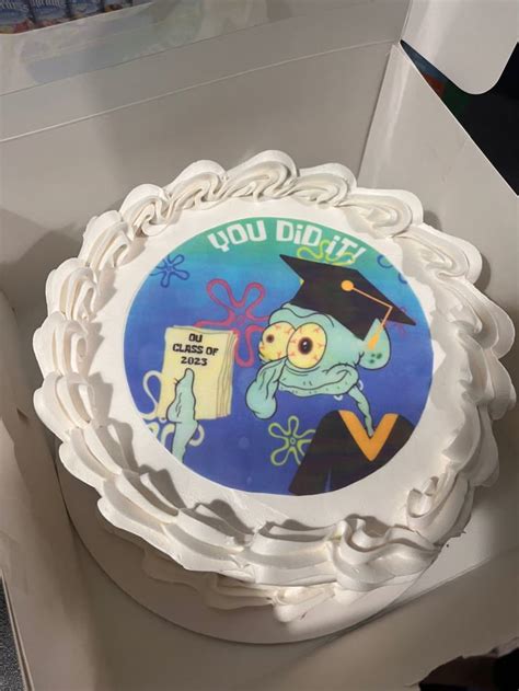 Squidward Spongebob Grad Cake Funny Aesthetic Funny Birthday Cakes Graduation Cakes Cute