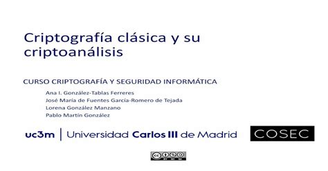 Criptografía Clásica Y Su Criptoanálisisocwuc3mesingenieria Informaticacriptografia Y