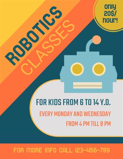 Robotics Program Flyer Robotics Poster Vectors And Illustrations For