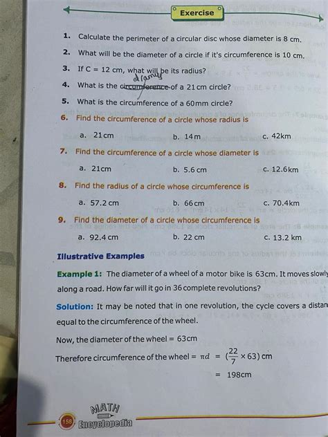 Calculate The Perimeter Circumference Of A Circular Disc Whose Diameter