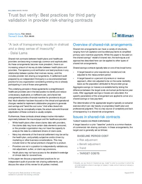 Pdf Trust But Verify Best Practices For Third Party Validation In