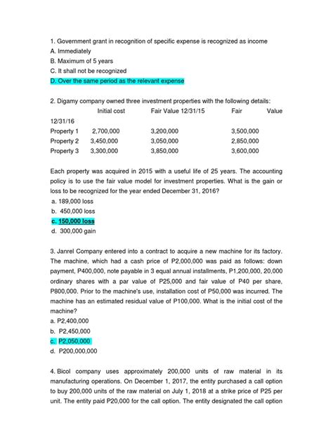 Accounting Sample Problems Pdf Depreciation Interest