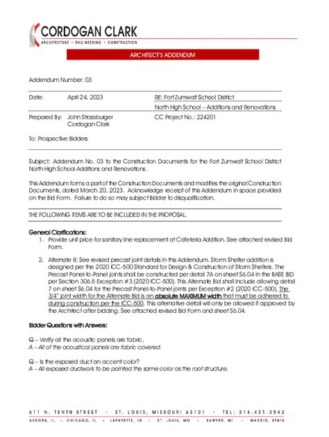 Fillable Online Architects Addendum Fax Email Print Pdffiller