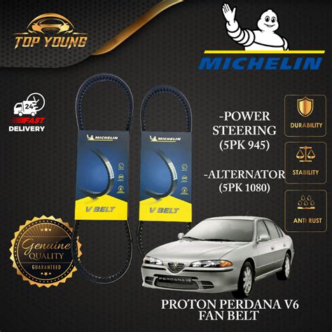 Michelin Proton Perdana V6 Fan Belt 5pk 1080 Alternator 5pk 945 Power
