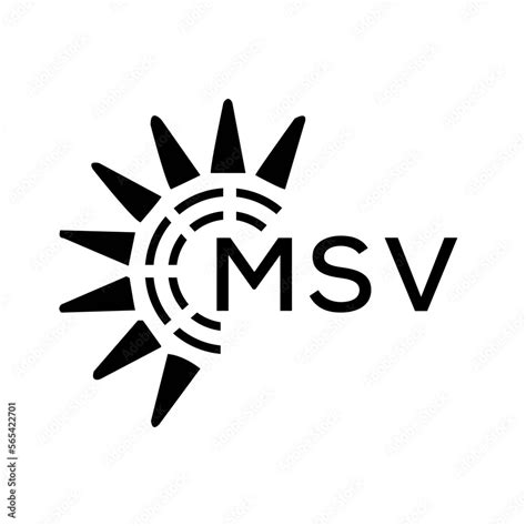 Vecteur Stock Msv Letter Logo Msv Image On White Background And Black Letter Msv Technology