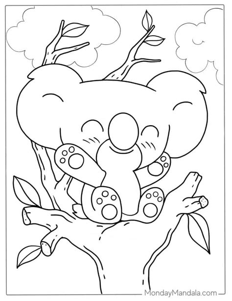 Cute Koala Coloring Pages Easy
