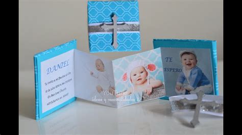 Invitaciones De Bautizo Para Niño Modernas