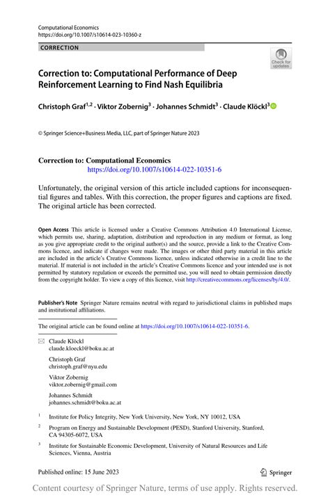 Pdf Correction To Computational Performance Of Deep Reinforcement