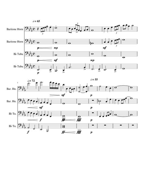 Low Brass Quartet Sheet Music For Tuba Baritone Horn Mixed Quartet