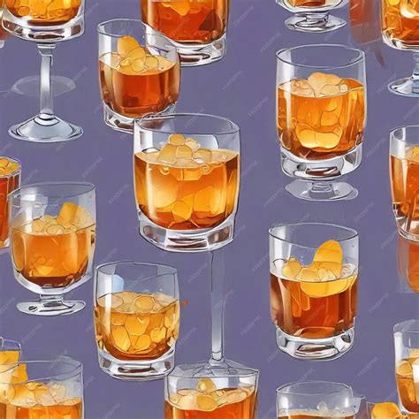 A Series Of Glasses With Different Types Of Alcohol On Them Premium