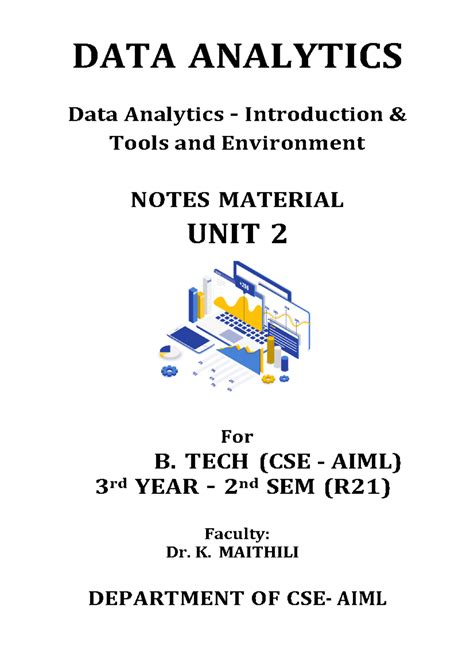 Data Analytics Unit 2 Lecture Notes For B Tech Cse Aiml Studocu