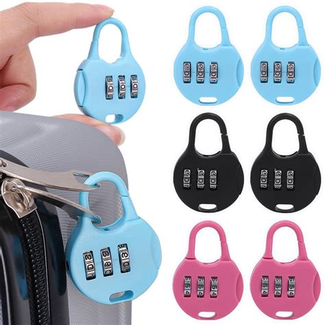 5pcs Mini Color Password Padlock Backpack Zipper Lock Safety