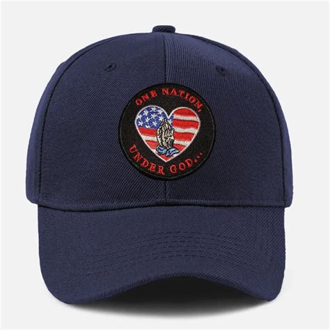 One Nation Under God Patch Praying Hands Heart Stars Stripes Flag