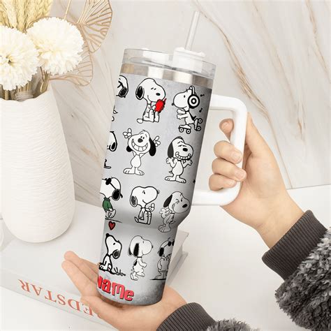 Snoopy Cartoon Custom Stanley Cup 40 Oz 30 Oz Tumbler With Handle