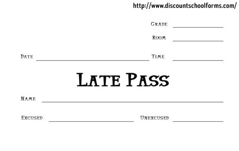Late Pass And Late Slips For Schools