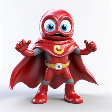 Premium Photo Red Hero 3d Model Shiny Eyes Cute Cartoonish Design