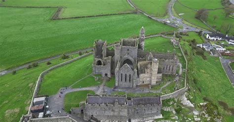 Stunning Aerial View Of Rock Of Cashel Ireland Free Stock Video