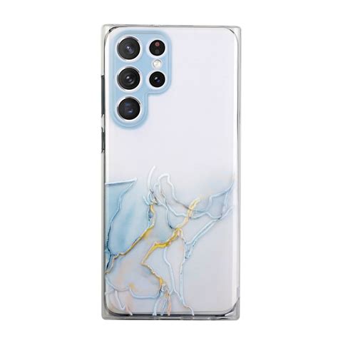 For Samsung Galaxy S22 Ultra 5g Hollow Marble Pattern Tpu Precise Hole