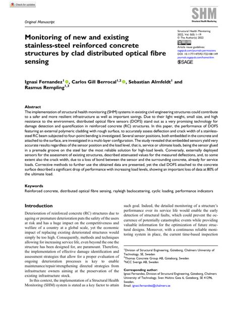 Fernandez Et Al 2022 Monitoring Of New And Existing Strainless Steel Reinforced Concrete