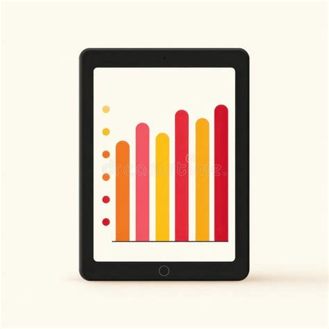 Colorful Graph On Tablet Displaying Pricing Model Analysis Stock
