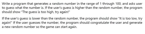 Solved Write A Program That Generates A Random Number In The