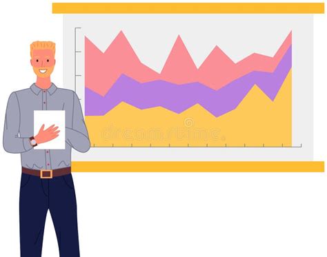 Man Analyses Digital Report With Data Statistical Indicators And Graphic Information