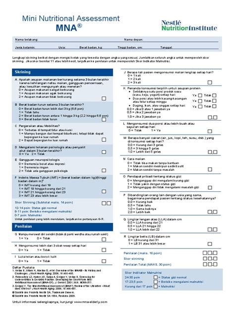 Mna Indonesian Skrining Nutrisi Pdf