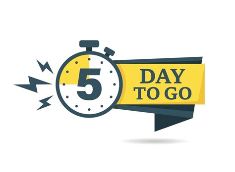 5 days left icon in flat style offer countdown date number vector