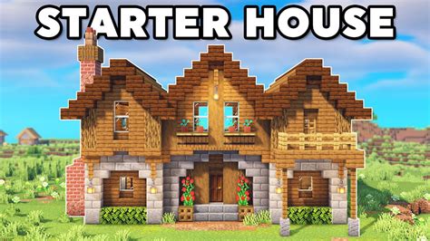 Minecraft Starter House Tutorial How To Build Youtube