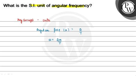 Angular Frequency Formula