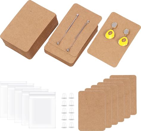 Swpeet 300pcs Cowhide Color Earring Display Cards Assorment