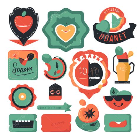 Values Clipart Various Icons Like Heart Emblems And Stickers Cartoon