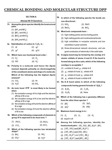 Chemical Bonding Dpp 08 Pdf Molecular Orbital Chemical Bond