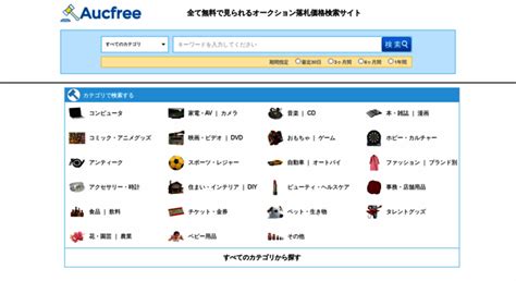 Access 全て無料で見られるオークション落札相場検索サイト オークフリー