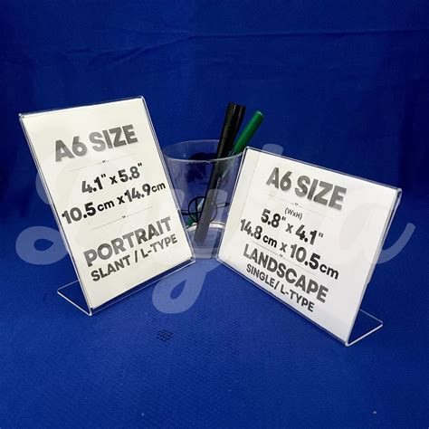Clear Acrylic Stand A6 Size Single Typelslant 4r 4x6in Landscape
