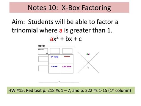Ppt Notes 10 X Box Factoring Powerpoint Presentation Free Download