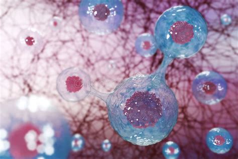 Esplosione Di Divisione Virus Del Cancro O Molecole Microscopio