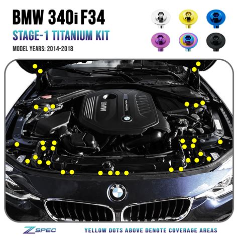 Zspec Stage 1 Dress Up Bolts® Fastener Kit For 14 18 Bmw 340i F34 3