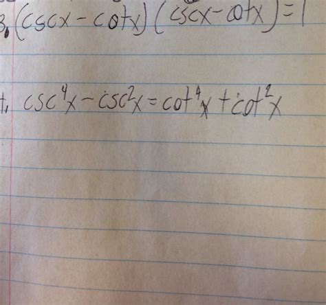 solved 3 cscx cotx cscx cotx csc 4x csc 2x